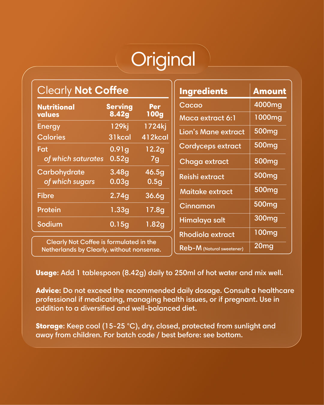 Clearly Not Coffee – Caffeine-Free Mushroom Coffee Alternative